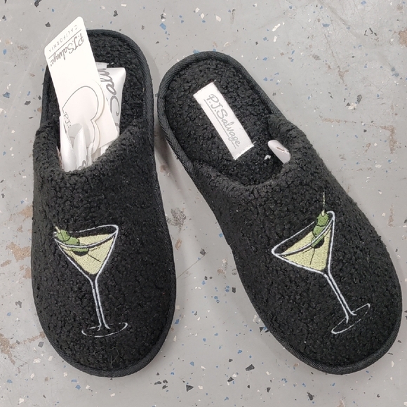 PJ Salvage | Shoes | Pj Salvage Merrier With A Martini Fuzzy Slippers ...